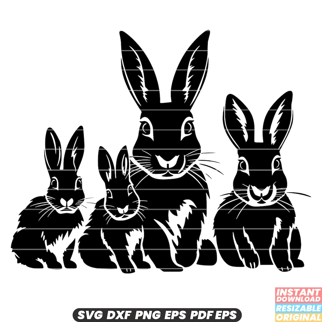 Rabbit Family Bunny Rabbit Hare Animal Wildlife Nature Cute Adorable ...