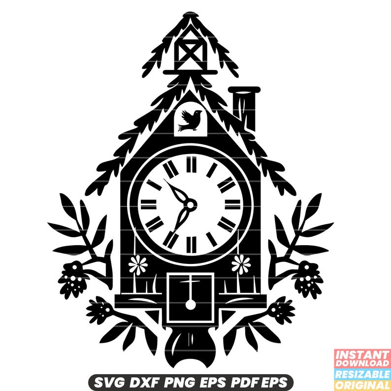 Cuckoo Clock, Cuckoo Clock Svg, Cuckoo Clock Dxf, Cuckoo Clock Png ...