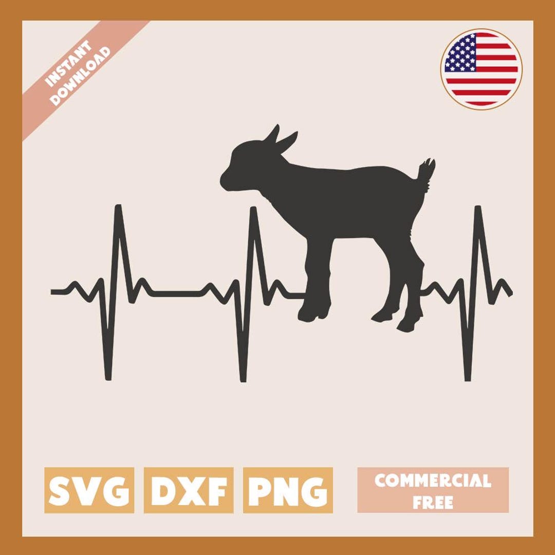 Baby Goat Heartbeat SVG PNG DXF Ekg Cut File Clipart Instant Download ...