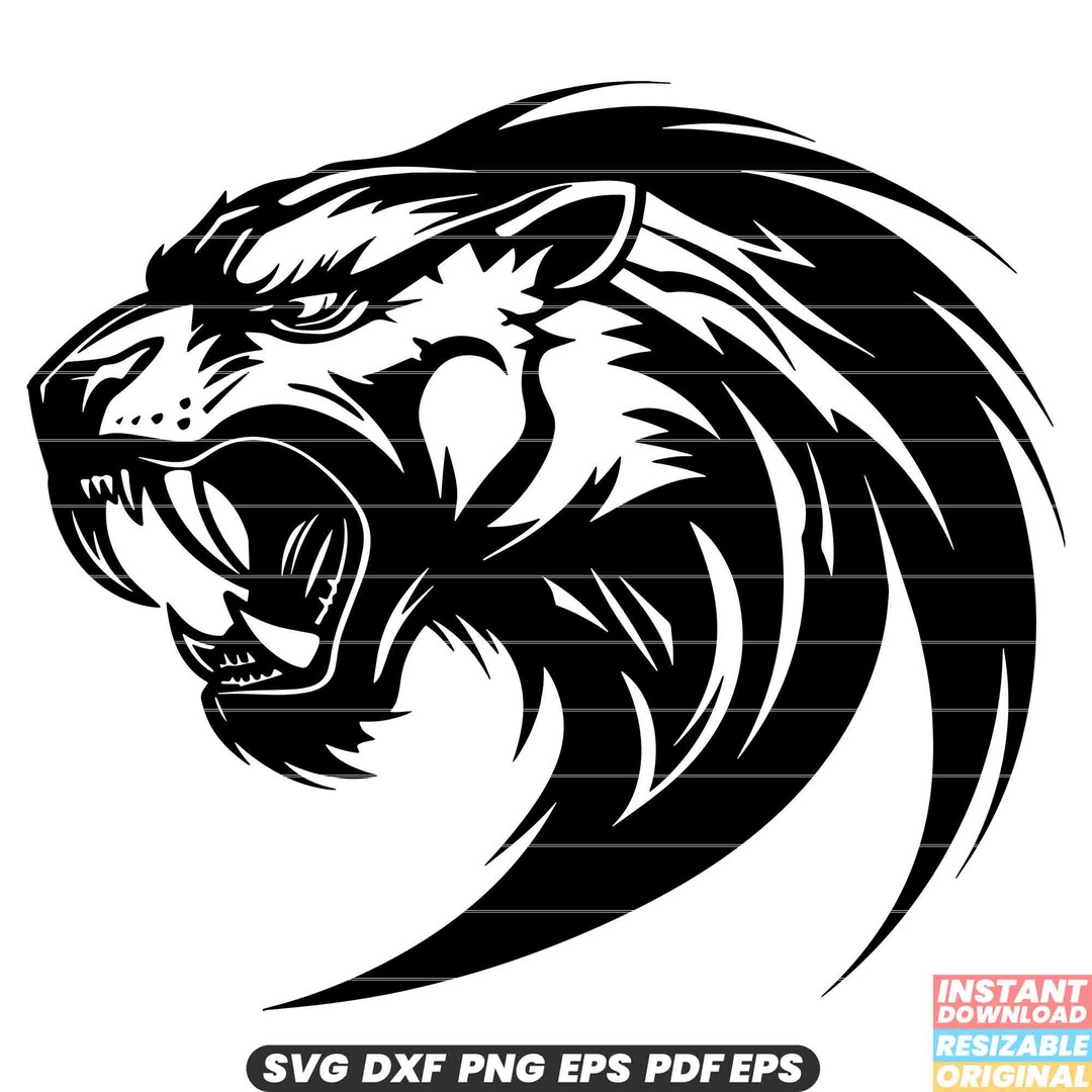 Sabertooth SVG - Prehistoric Animal, Extinct Predator Illustration ...