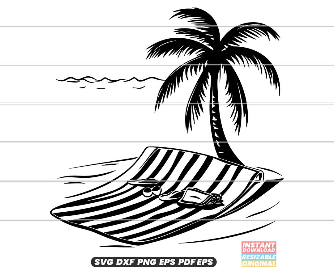 Beach Svg, Beach Dxf, Beach Png, Beach Cut File, Beach Clipart, Beach ...