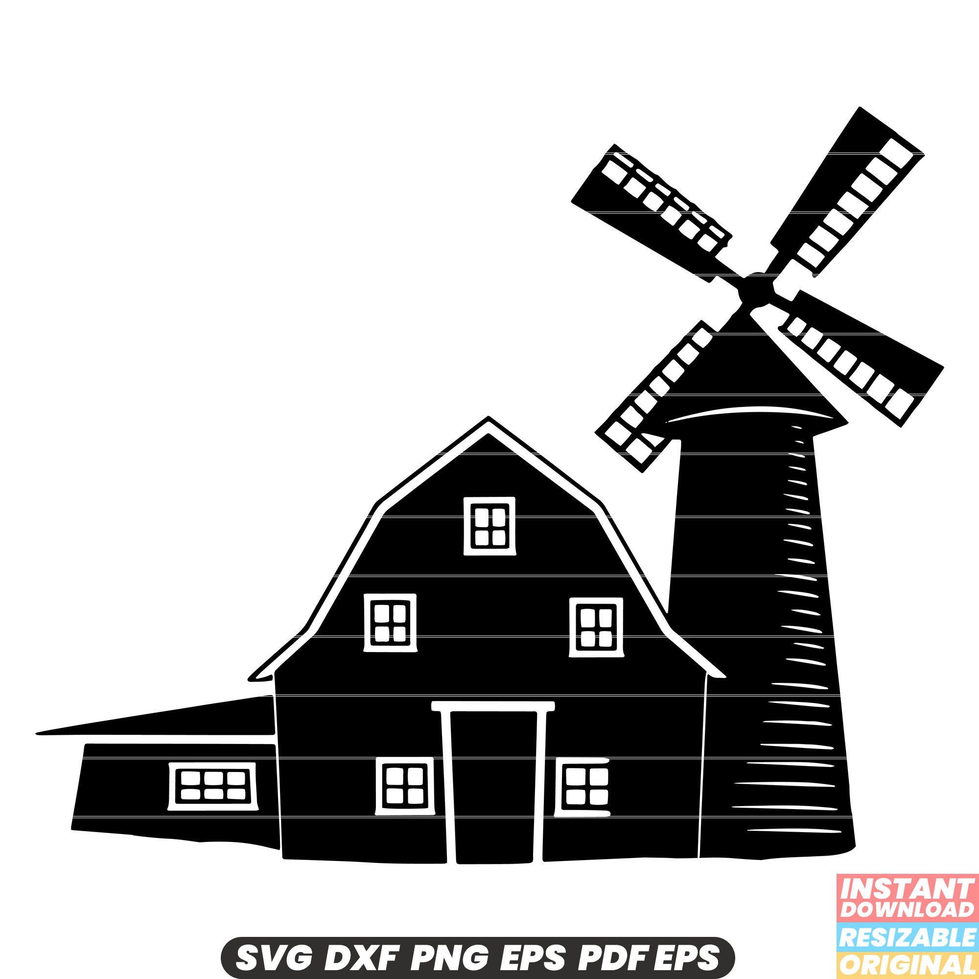 Barn Farm Agriculture Structure Building Rural Countryside SVG DXF PNG ...