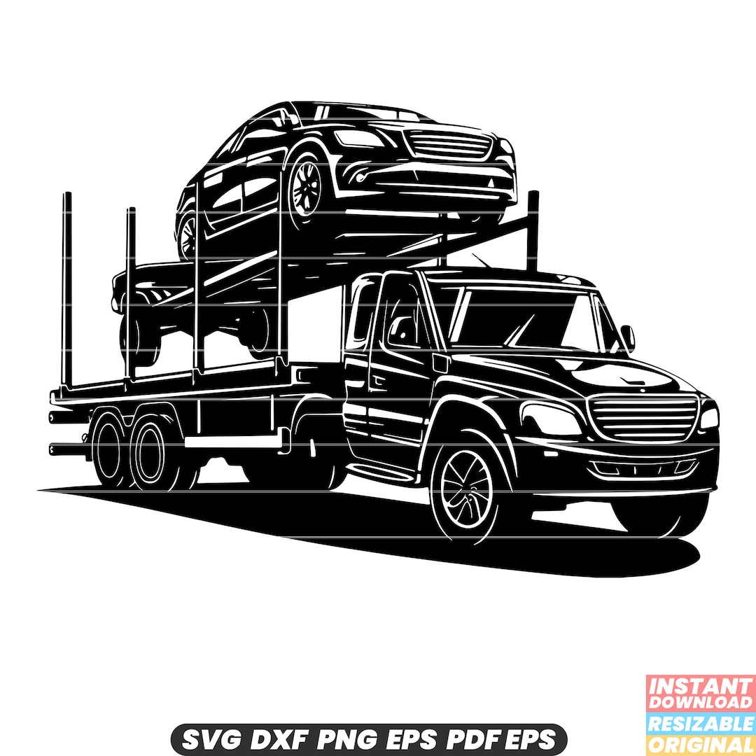 Car Carrier Vehicle Transporter Transport Truck Trailer Automobile ...