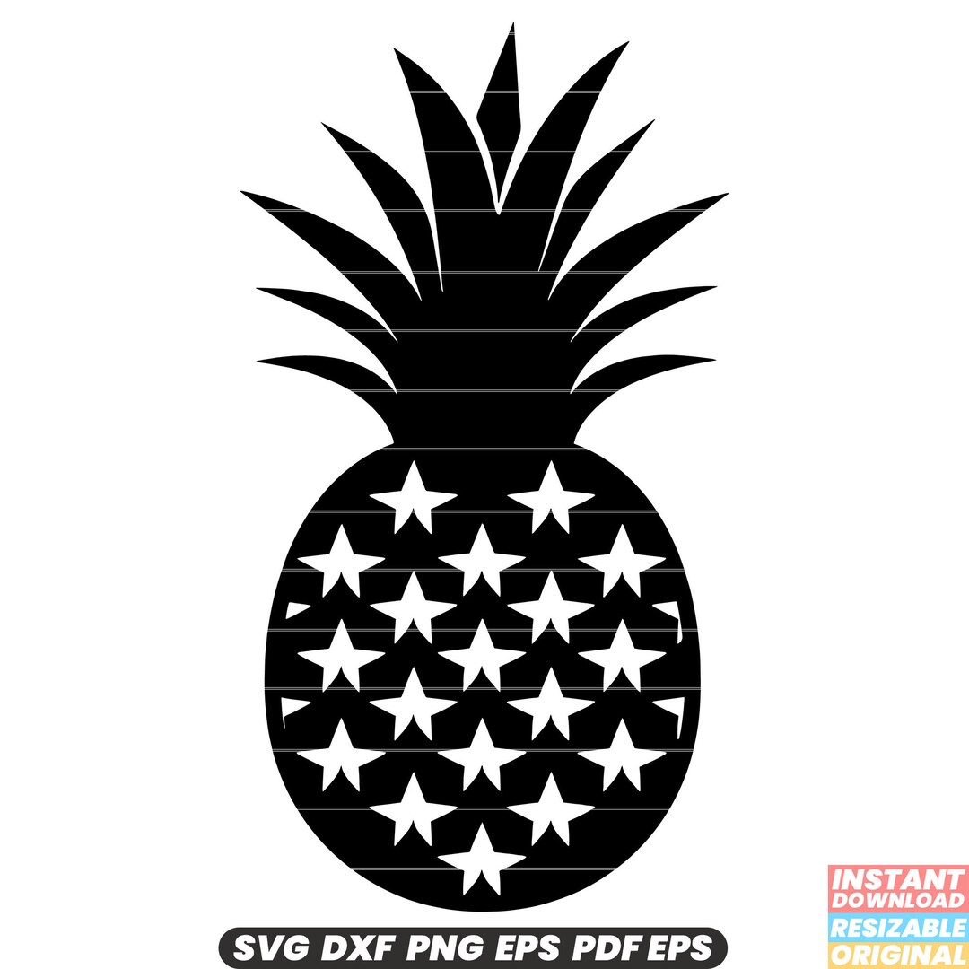 Pineapple SVG Tropical Fruit Illustration Pineapple Clipart Exotic ...