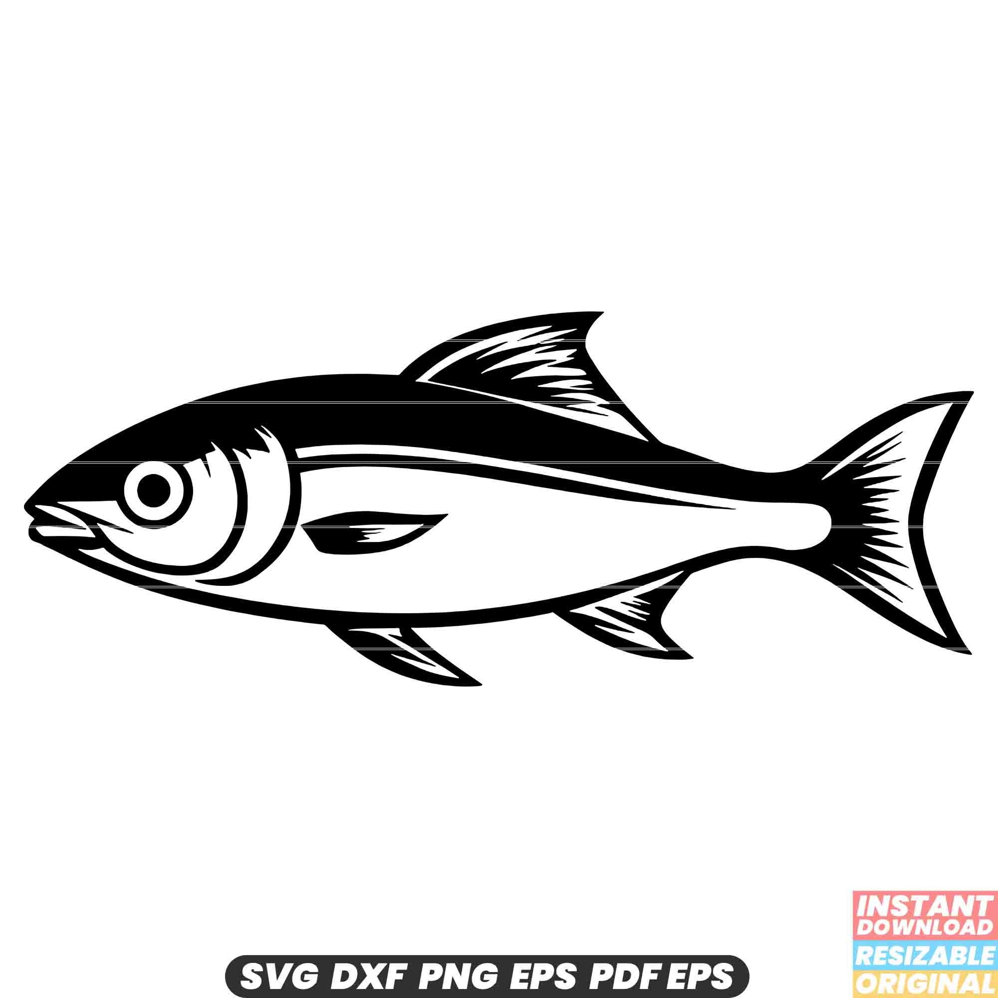 Sardine Fish SVG Seafood Illustration, Ocean Catch, Marine Cuisine ...