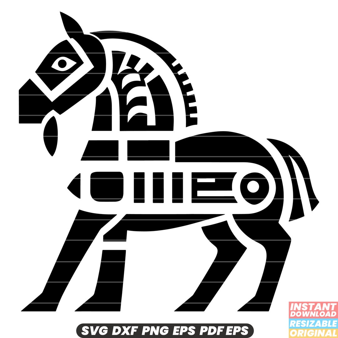 Trojan Horse SVG Mythology Illustration Trojan Horse Clipart Greek Myth ...