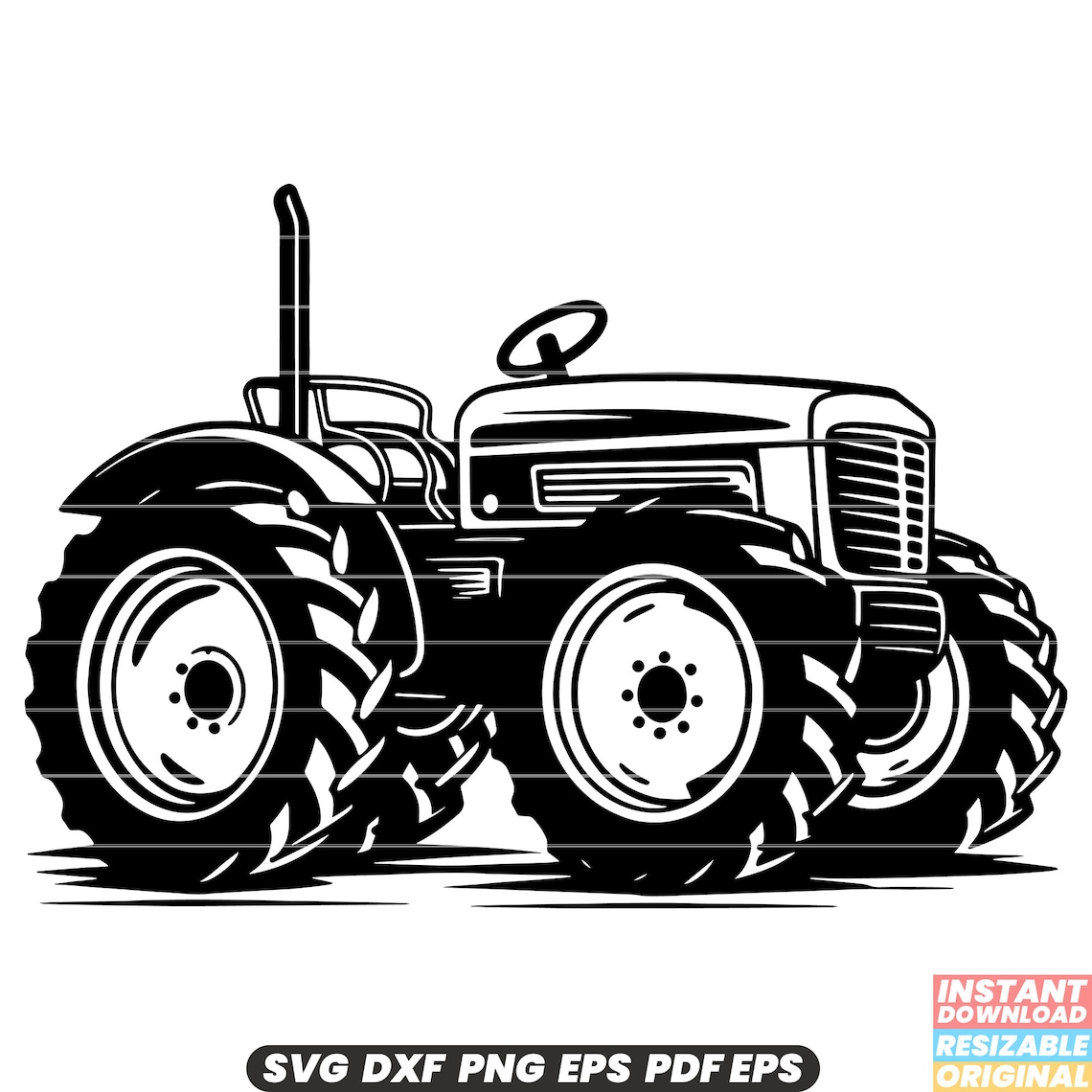 Tractor SVG / Tractor DXF / Tractor PNG Diseños de equipos agrícolas ...