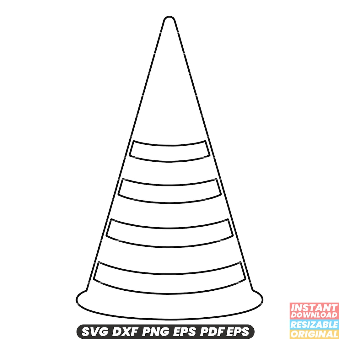 Traffic Cone Outline SVG Safety Equipment Illustration Traffic Cone ...