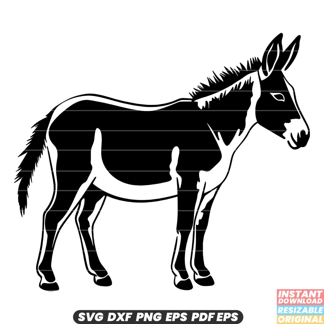 Mule SVG Animal Pack Animal Domesticated Mammal Working Animal Farm DXF ...