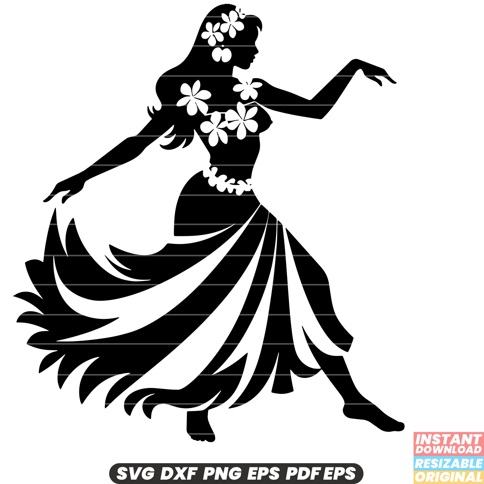 Hula Dancer SVG, Hula Dancer DXF, Hula Dancer PNG, Hula Dancer Clipart ...
