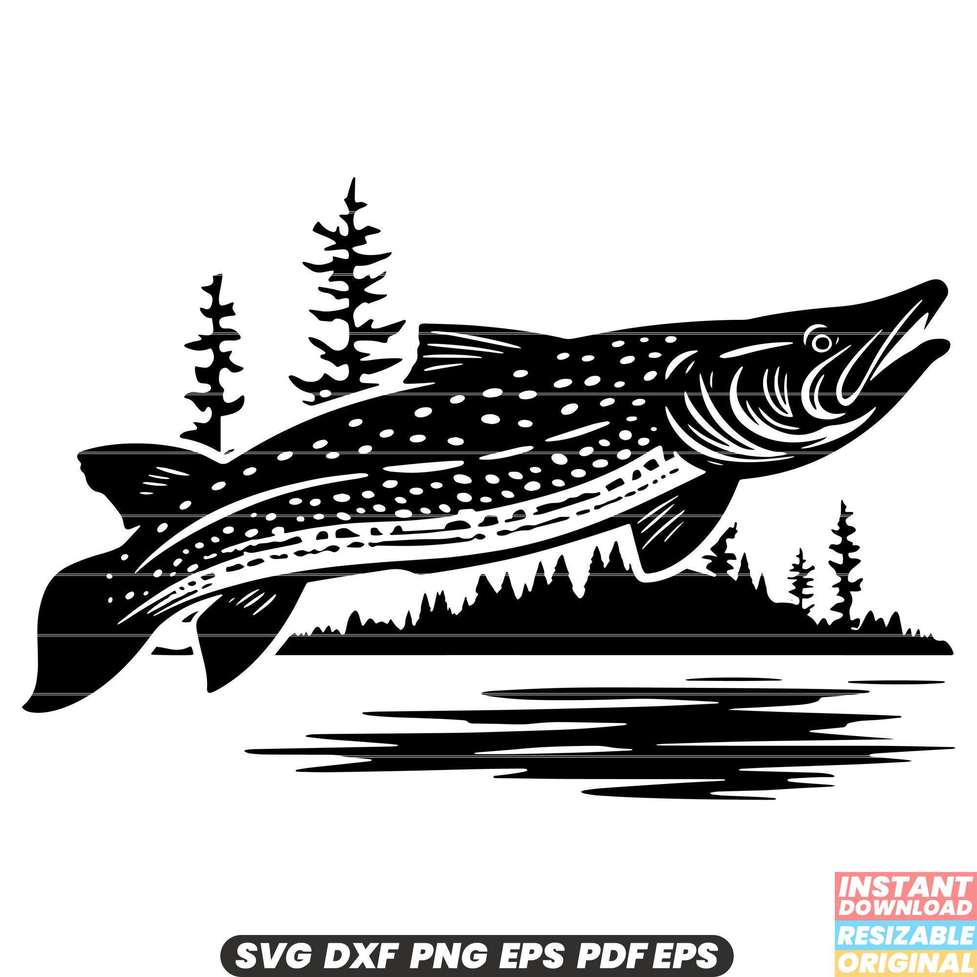 Northern Pike SVG, Northern Pike DXF, Northern Pike PNG Digital Designs ...