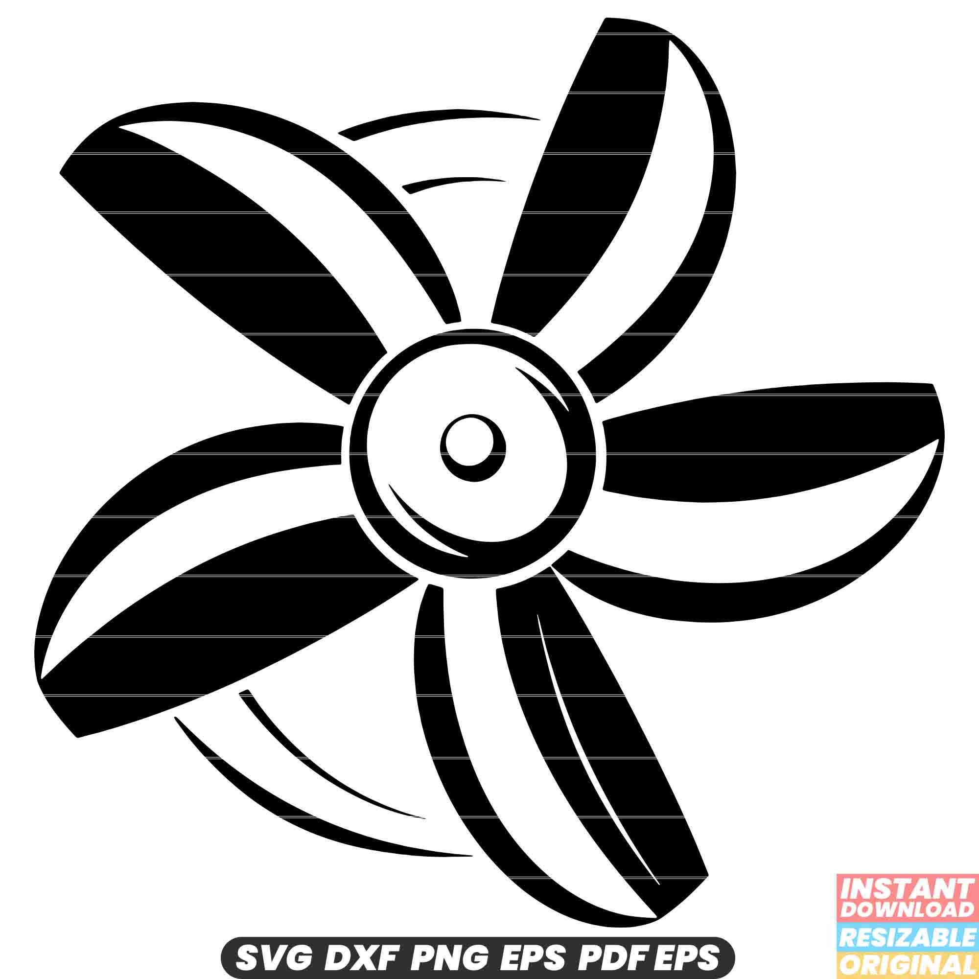 Propeller SVG - Aircraft Engine Part, Boat Motor Blade, Airplane Fan ...
