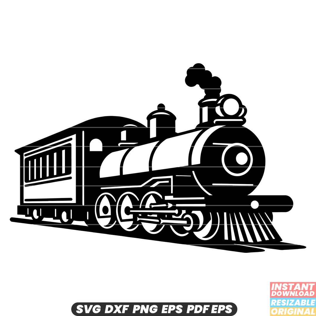 Train SVG Train DXF Train PNG Railway Designs for Train Enthusiasts ...