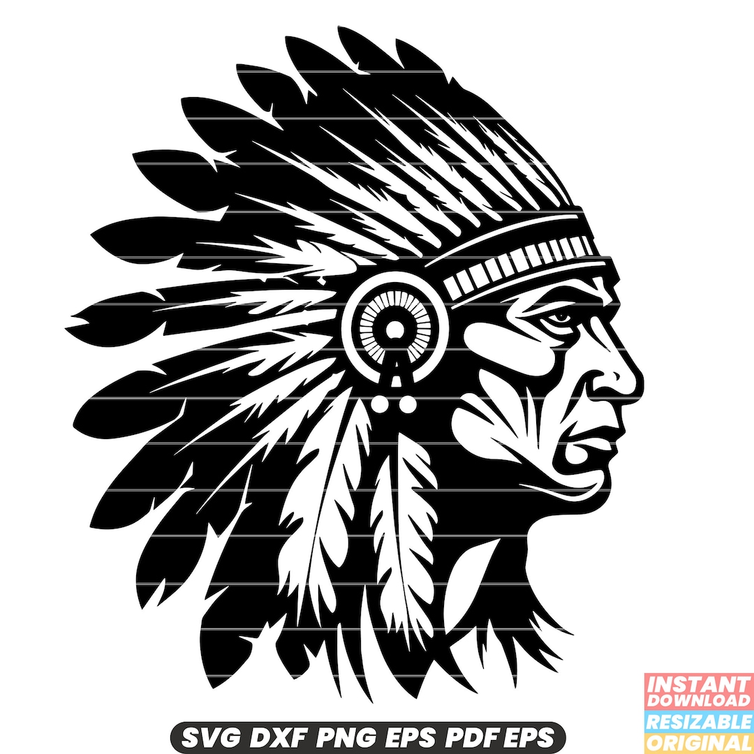 Native American Chief Tribal Leader Indigenous Culture Headdress ...