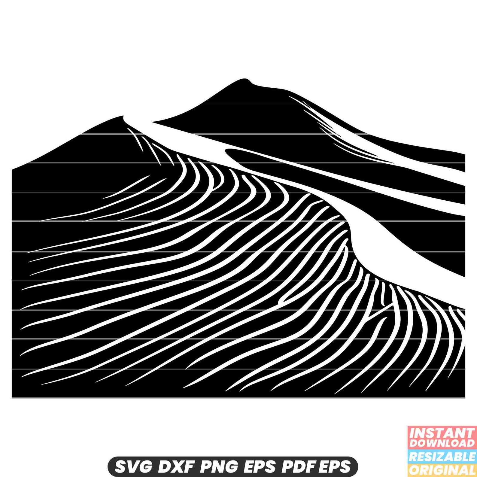 Sand Dunes SVG Desert Landscape, Sandy Terrain, Arid Environment ...