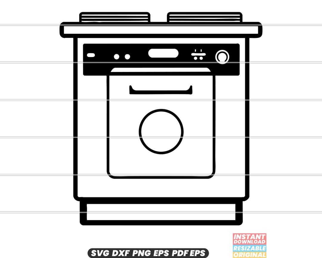 Dishwasher SVG DXF PNG Cut File Clipart Instant Download Digital File ...