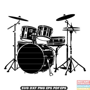Drum Set SVG Percussion Music Instrument Beat Drummer Rock Band Jazz ...