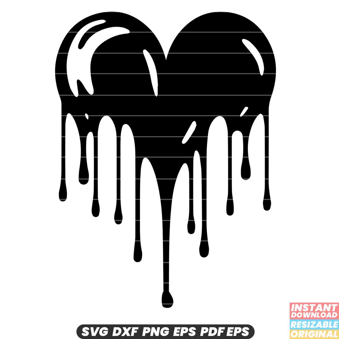 Dripping Heart Melting SVG Love Romance Affection Romance Affection ...