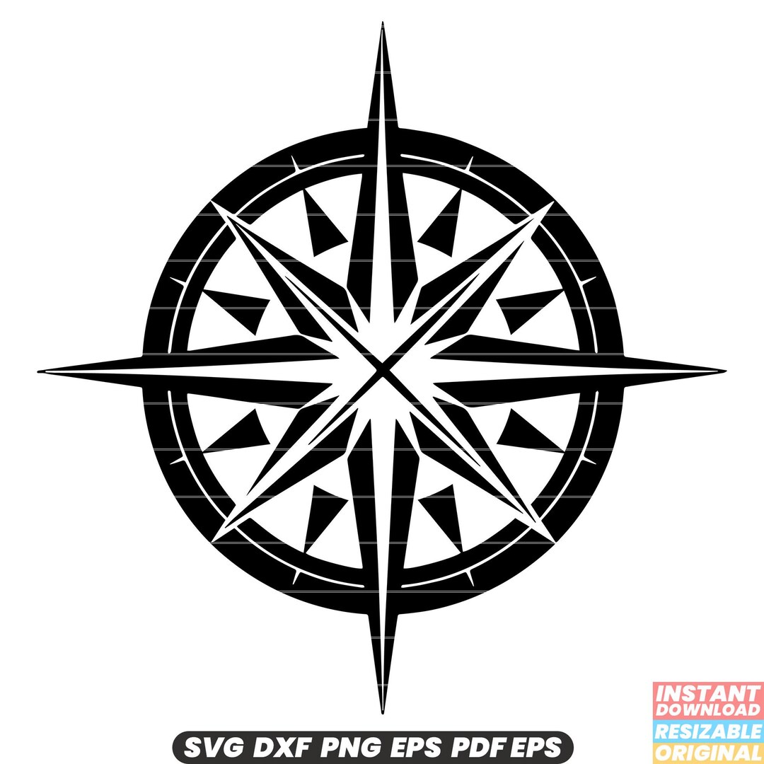 Compass Svg, Compass Dxf, Compass Png, Compass Cut File, Compass ...