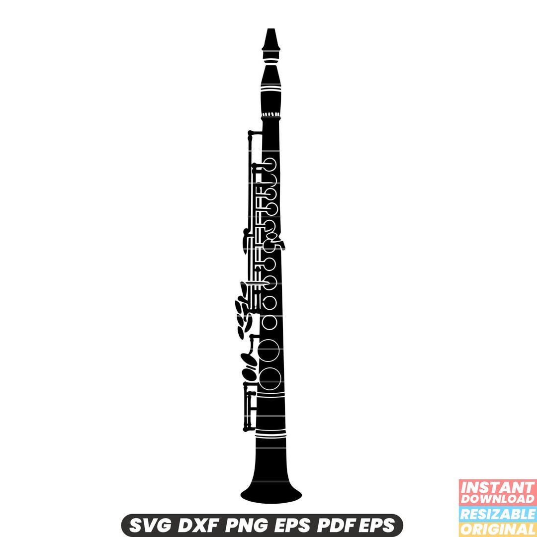 Clarinet, Clarinet Svg, Clarinet Dxf, Clarinet Png, Clarinet Cut File ...