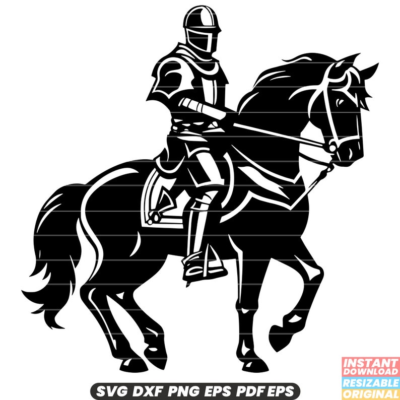 Knight Armor Medieval Warrior Sword Helmet Shield Chivalry Hero SVG DXF ...