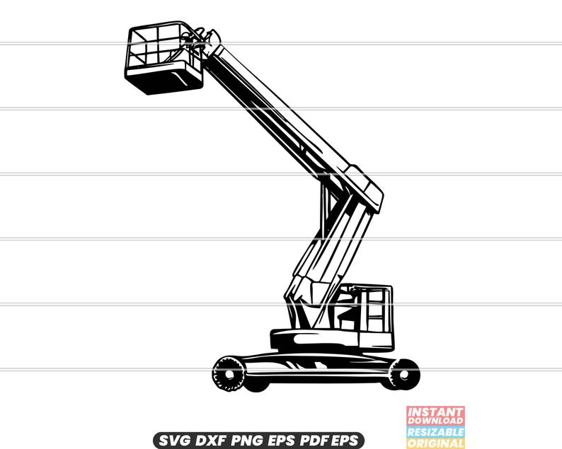 Boom Lift Svg, Boom Lift Dxf, Boom Lift Png, Boom Lift Cut File, Boom ...