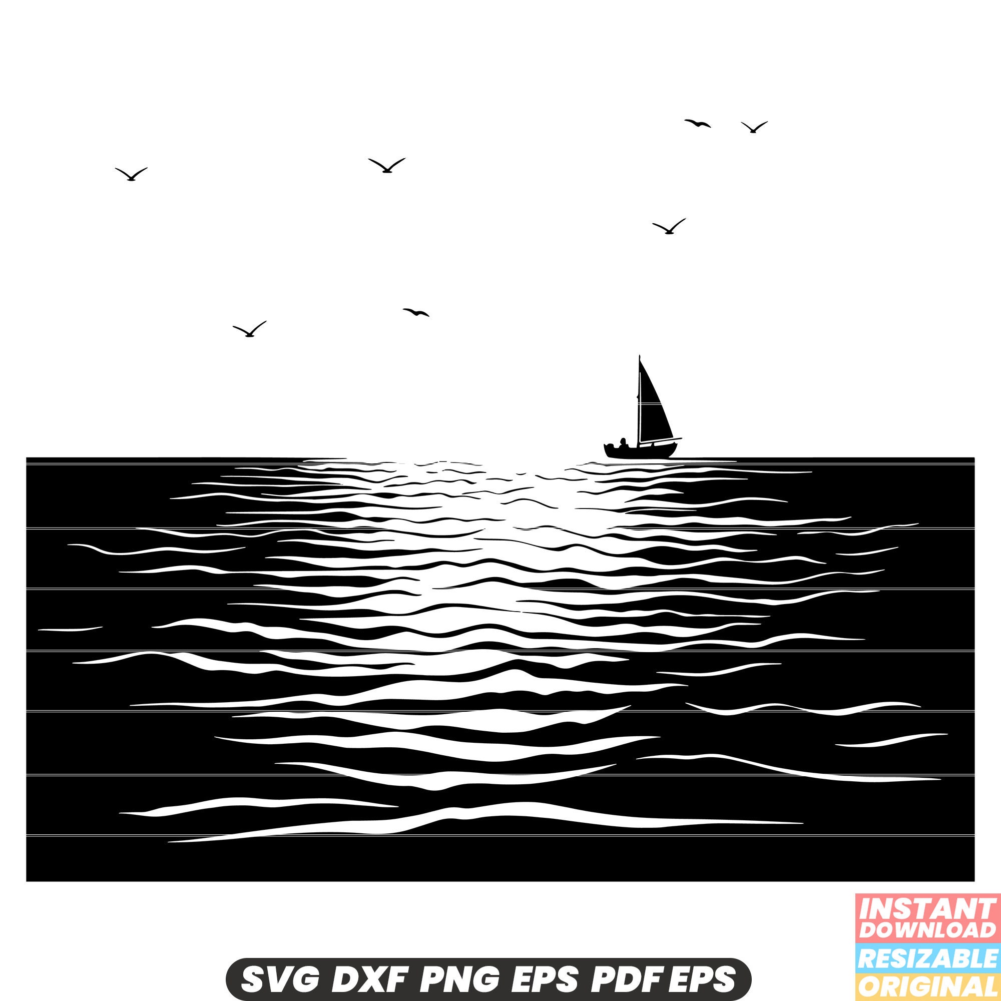 Sea SVG Sea DXF Sea PNG Oceanic Designs for Sea Lovers Instant Download ...