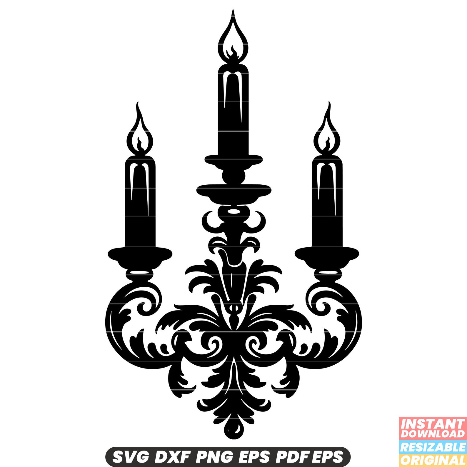 Candela SVG Candela DXF Candela PNG: Elegant Candlelight - Etsy