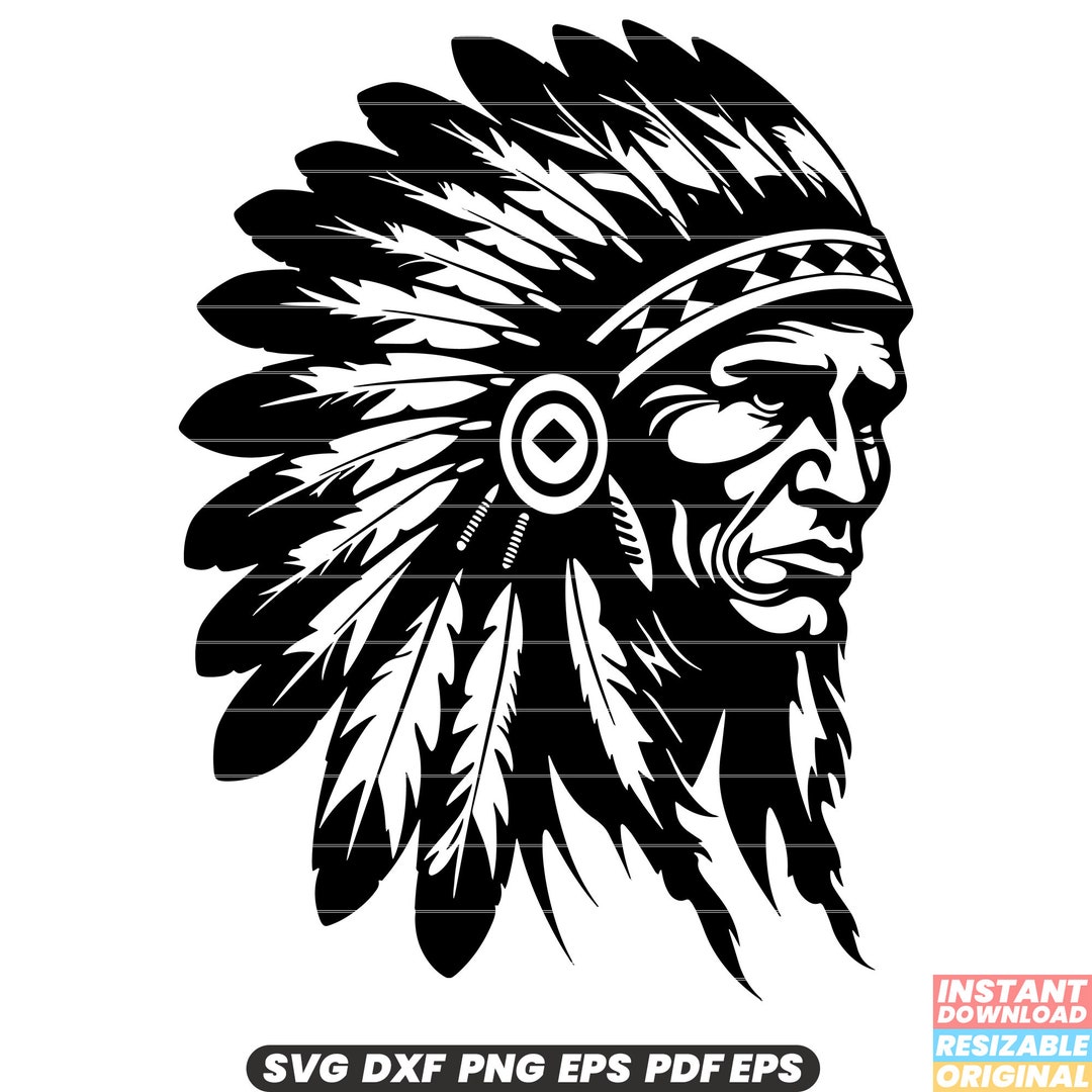 Native American Chief Headdress Tribal Leader Feather Culture ...