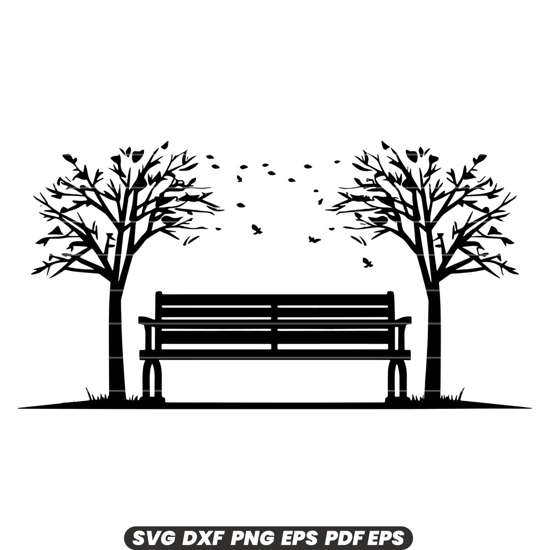 Bench Seat Furniture Park Garden Outdoor Wood Sitting SVG DXF PNG Cut ...