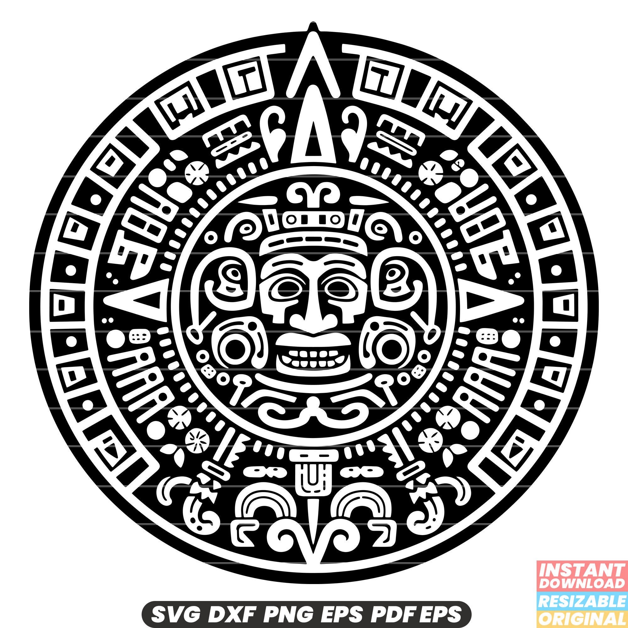 Aztec Calendar Ancient Mesoamerican Culture Mexico Mayan Sun Stone ...