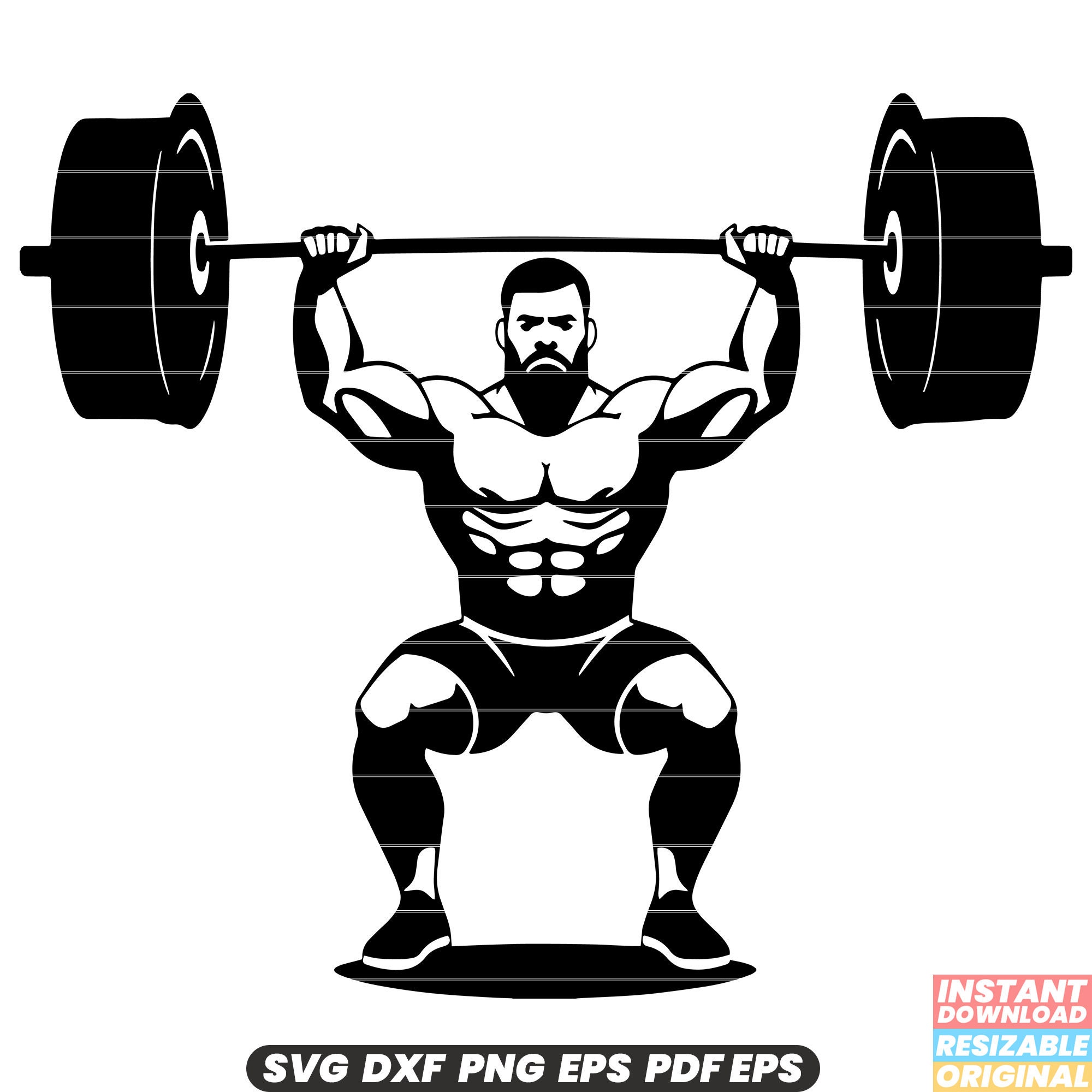 Weight Lifter Bodybuilder Gym Fitness Exercise Workout Muscles Strength ...