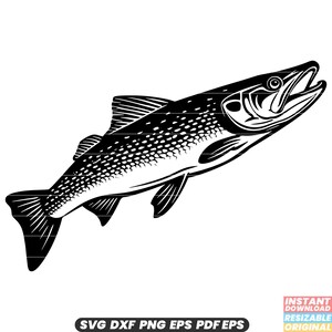 Pike Fish SVG Fishing Fisherman Fish Hunt Freshwater Predator Lake ...