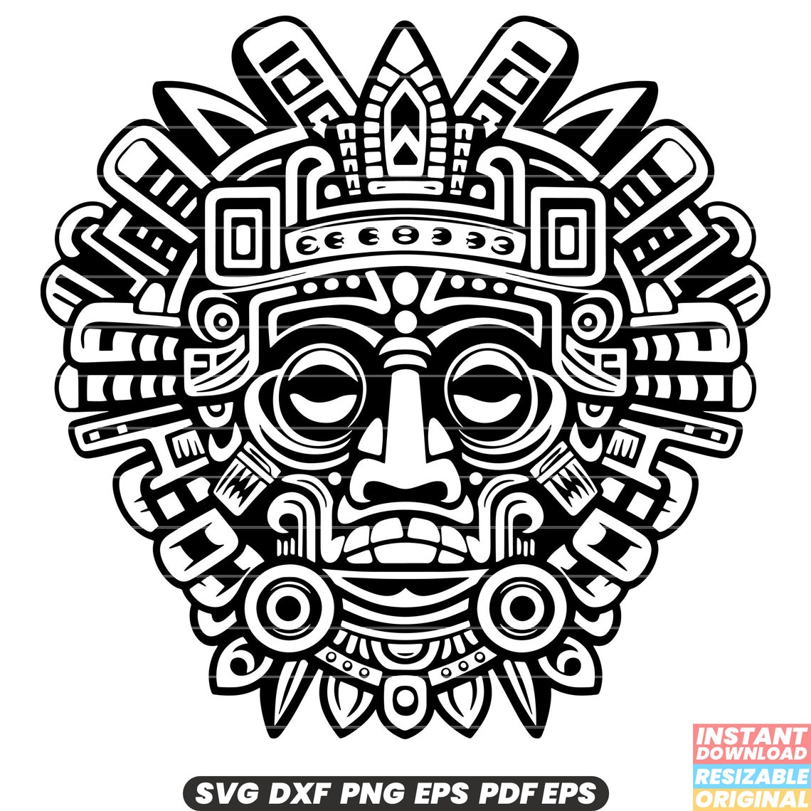 Aztec Mask Ancient Civilization Culture Tribal Artifact Warrior Ritual ...