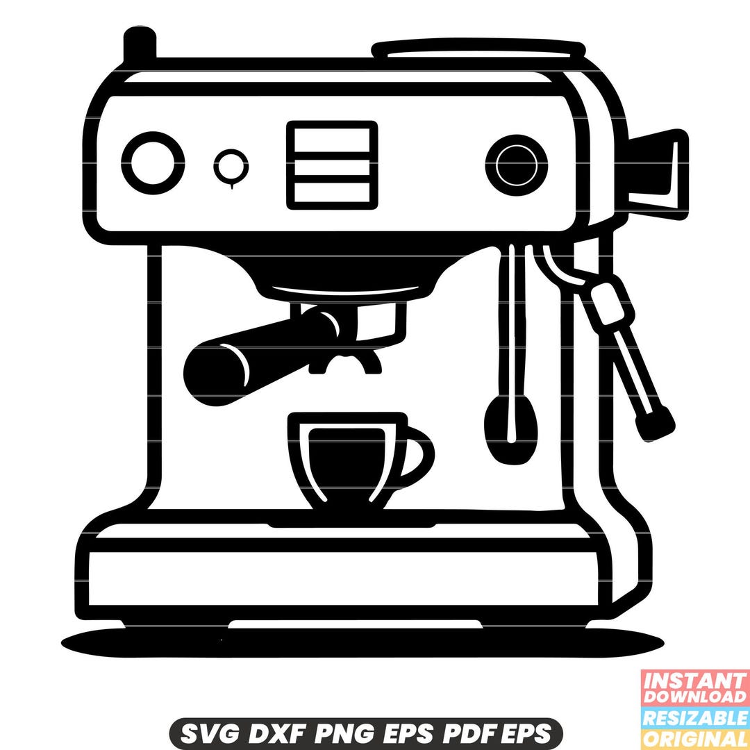Espresso Machine - SVG, DXF, PNG, Cut File & Clipart for Scrapbooking ...
