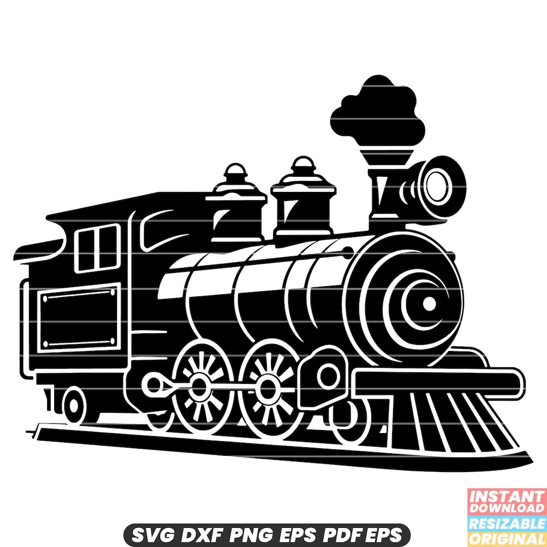 Steam Engine Locomotive Train SVG - Vintage Train Illustration, Retro ...