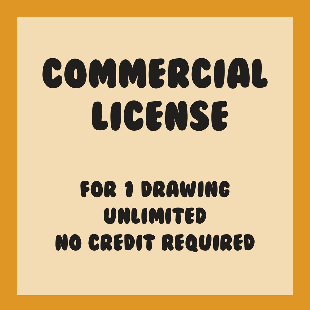 Commercial License for 1 Drawing | Lifetime Use - Etsy