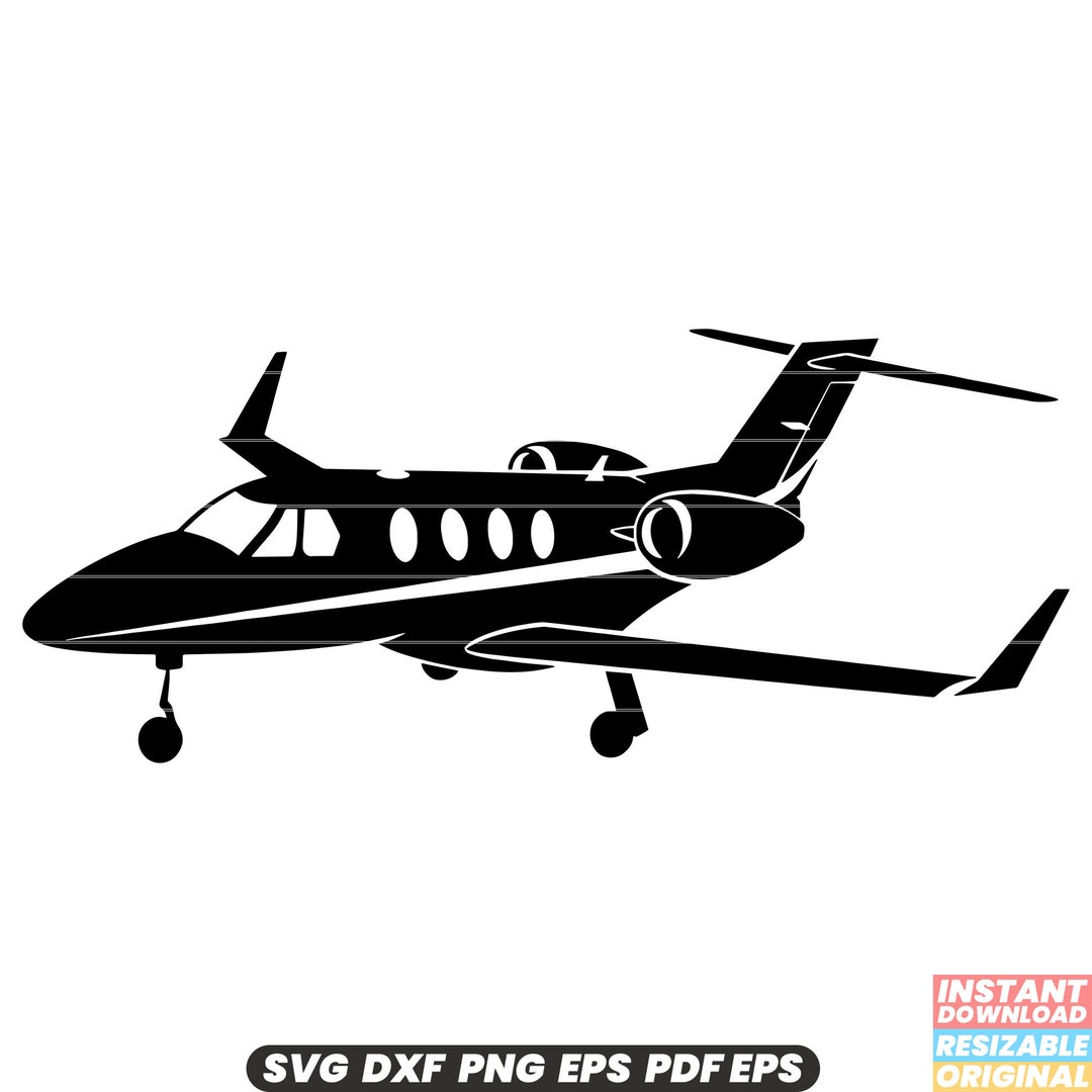 Private Jet SVG Aviation Illustration Private Jet Clipart Luxury ...