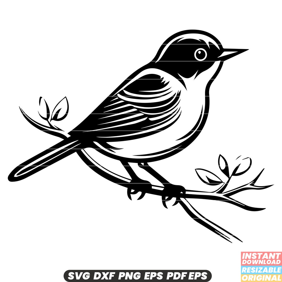 Bluebird Bird Avian Wildlife Nature Feathered Small Perching SVG DXF ...
