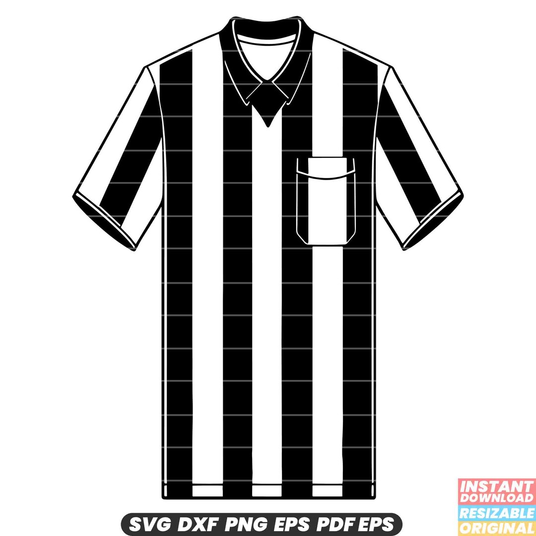 Referee Shirt SVG - Sports Official Uniform, Soccer Referee Jersey ...