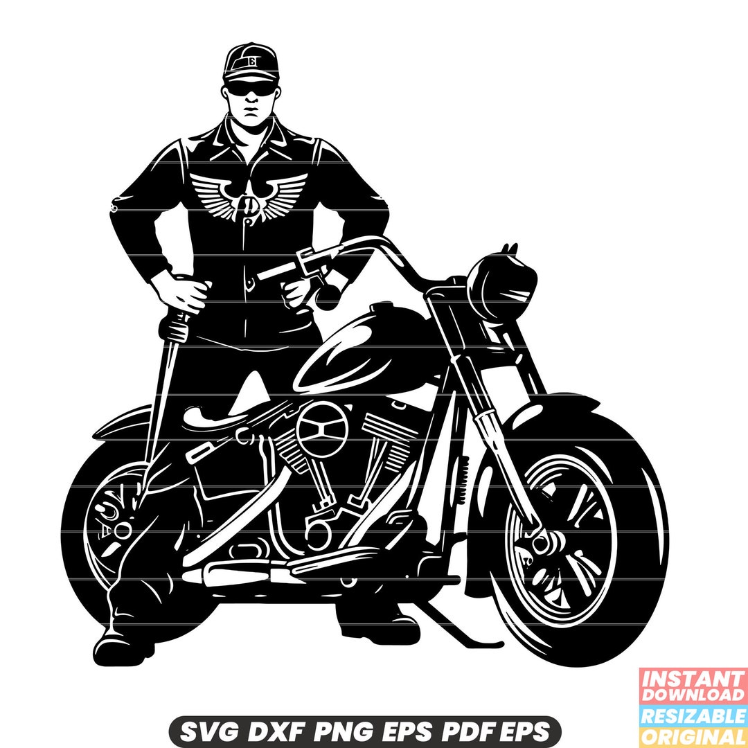 Motorcycle Mechanic Repairman SVG Auto Repair Illustration Motorcycle ...