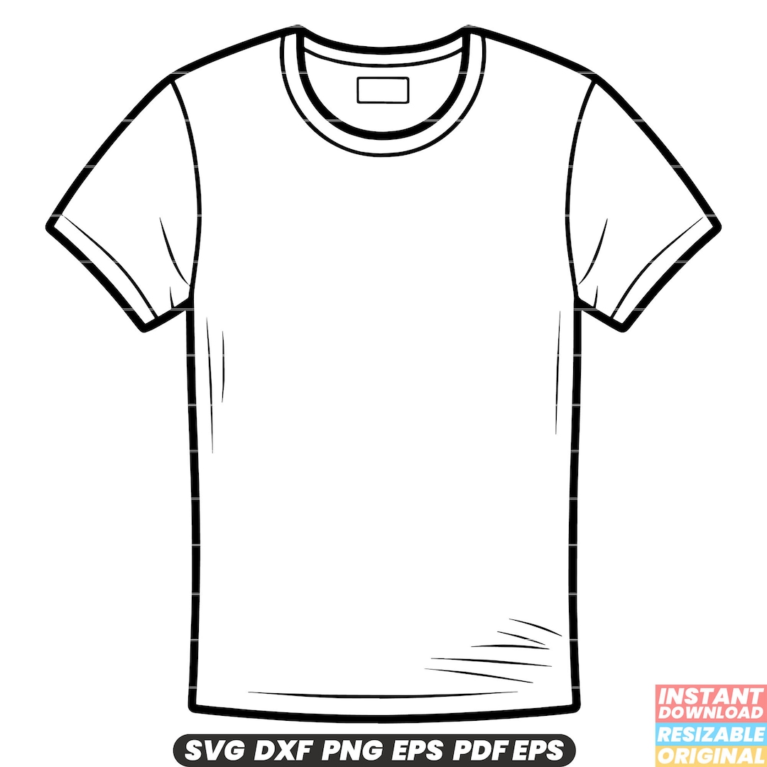 T-shirt Outline SVG Clothing Illustration T-shirt Outline Clipart ...