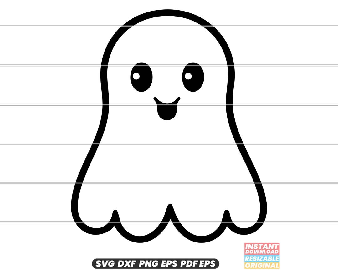 Cute Ghost Svg, Cute Ghost Dxf, Cute Ghost Png, Cute Ghost Cut File ...