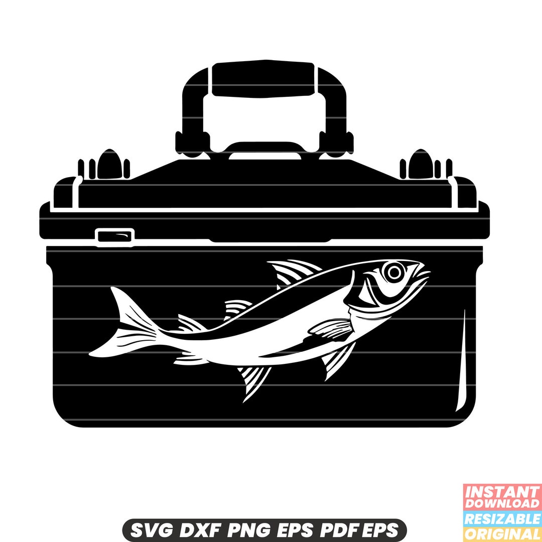 Tackle Box SVG Fishing Gear Illustration Tackle Box Clipart Fishing ...