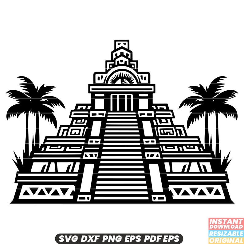 Aztec Temple SVG DXF PNG Ancient Ruins Cut File - Etsy