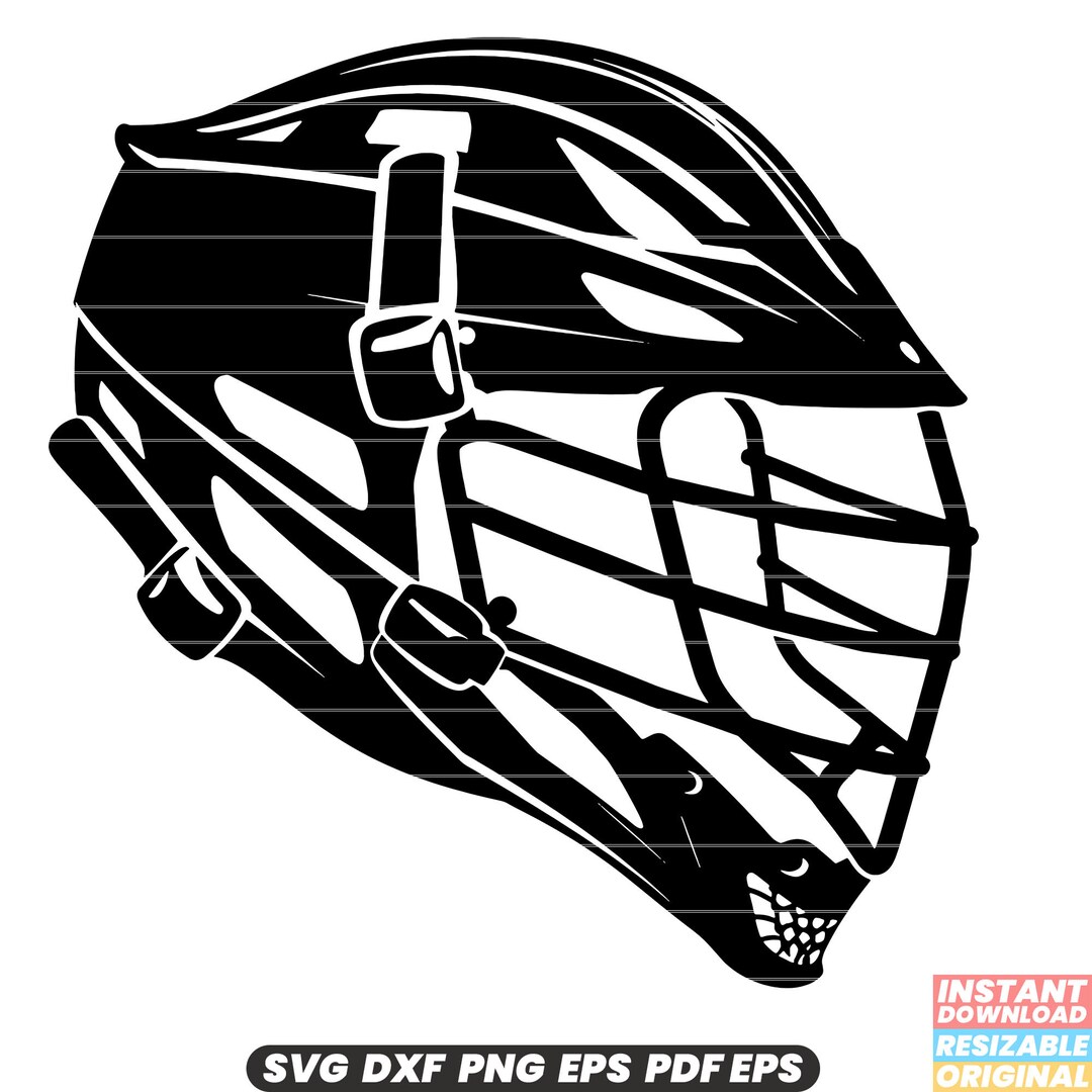 Lacrosse Helmet SVG Sports Gear Illustration Lacrosse Helmet Clipart ...