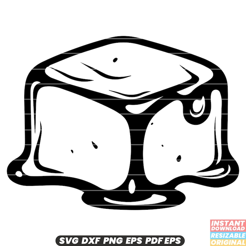 Melting Ice Cube SVG, Melting Ice Cube DXF, Melting Ice Cube PNG ...