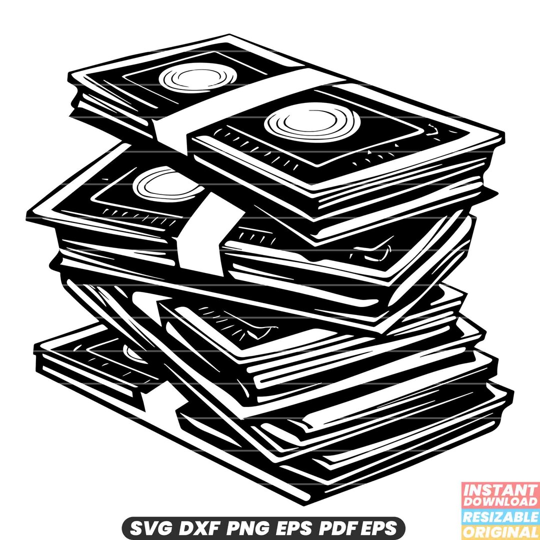 Dollar Money Stack Cash SVG Currency Wealth Finance Investment Savings ...