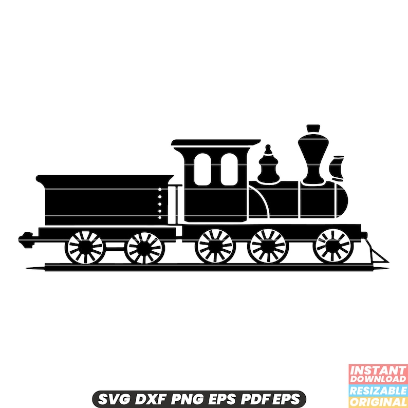 Train Locomotive Steam Engine SVG Transportation Illustration Train ...