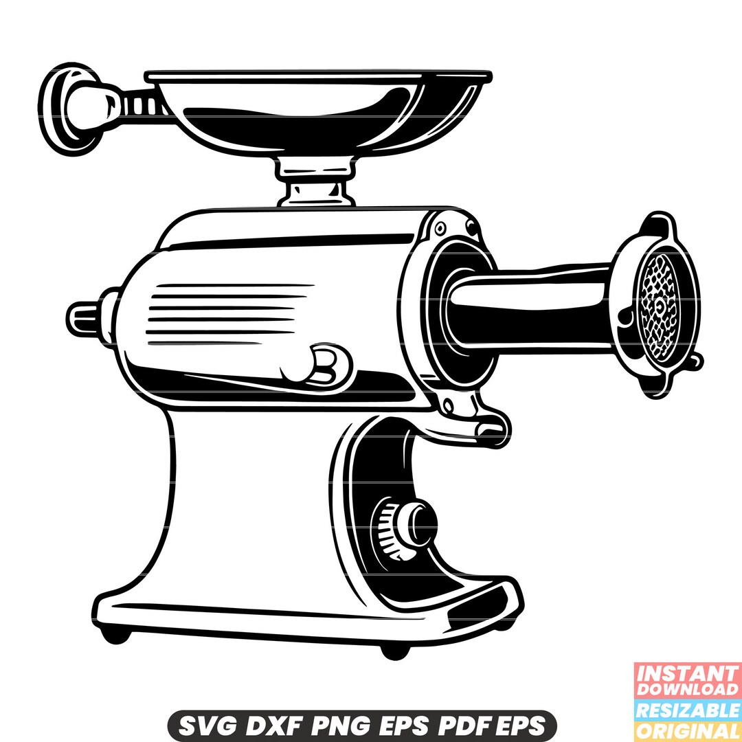 Meat Grinder SVG Kitchen Appliance Illustration Meat Grinder Clipart ...